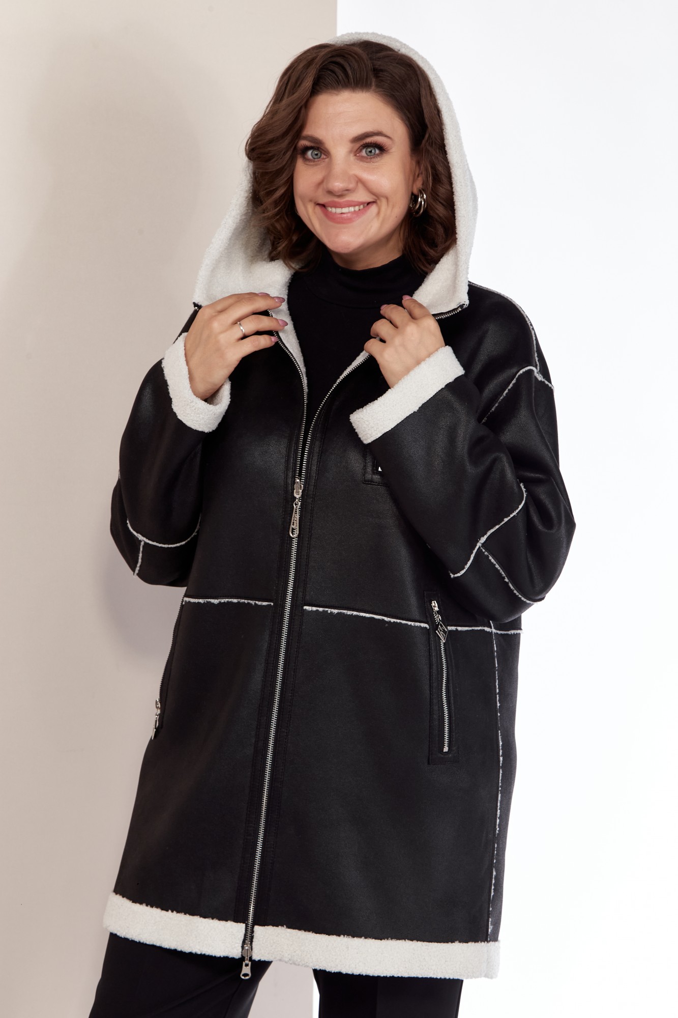 Дубленка Shetti 2154 черный в размере 50-60 купить в Минске с доставкой по РБ и РФ, примерка ...