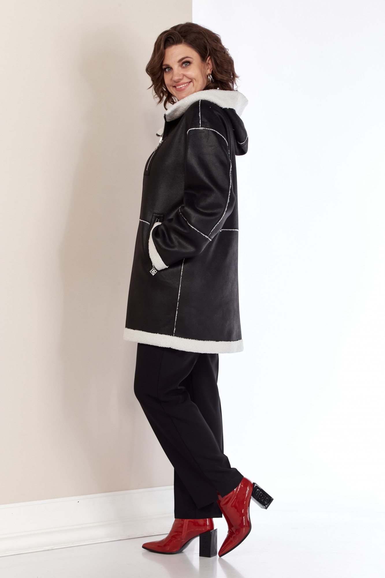 Дубленка Shetti 2154 черный в размере 50-60 купить в Минске с доставкой по РБ и РФ, примерка ...