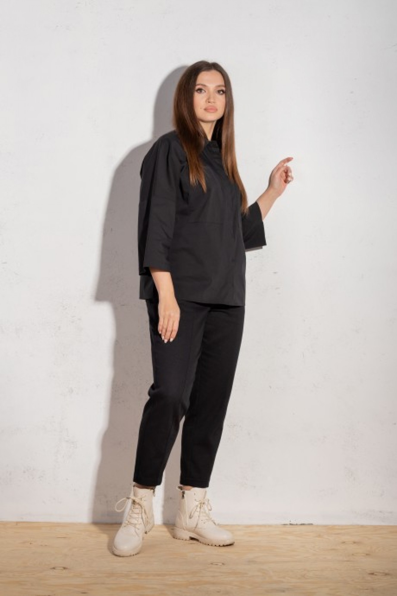 Блузка MisLana 6843 черный в размере 46-56 купить в Минске с доставкой по РБ и РФ, примерка ...